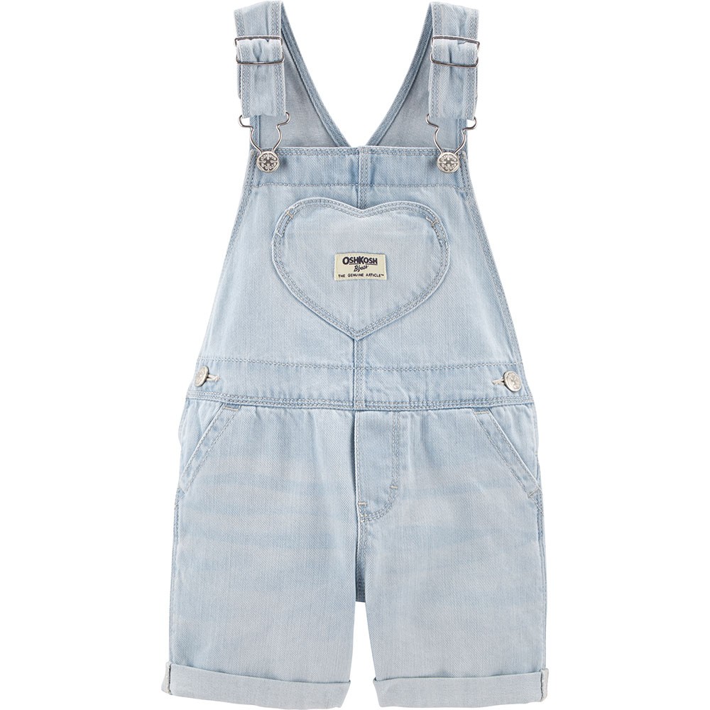 OshKosh B'gosh Denim Shortalls - Pastel Wash | Baby Girl