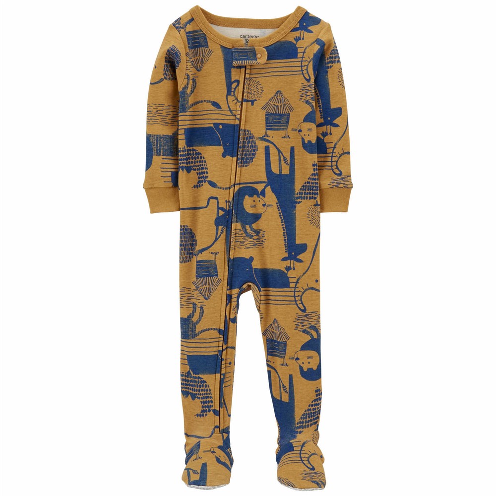 Carter's Animals Snug Fit Cotton Footie One Piece PJs | Baby Boy