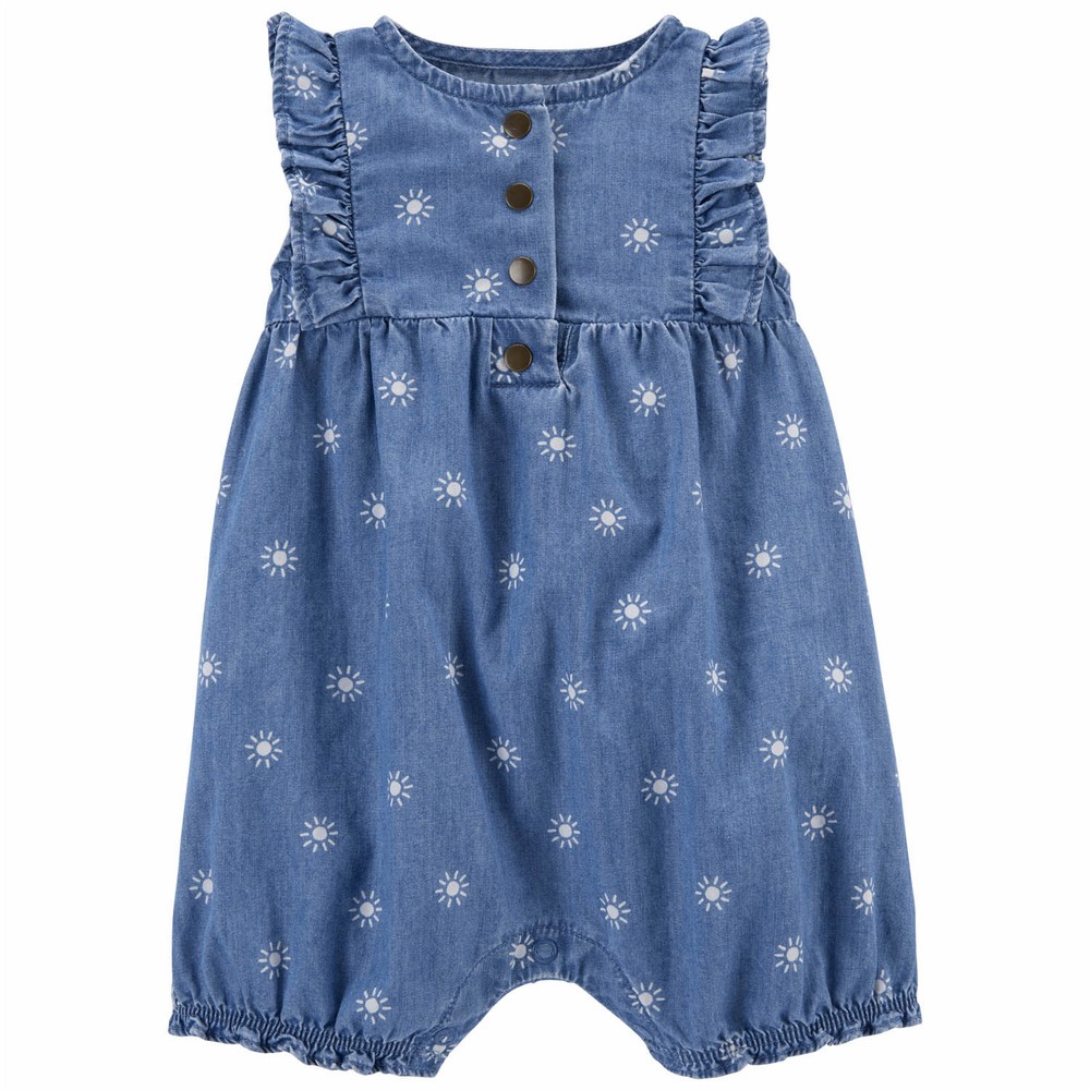 Carter's Chambray Snap-Up Romper | Baby Girl