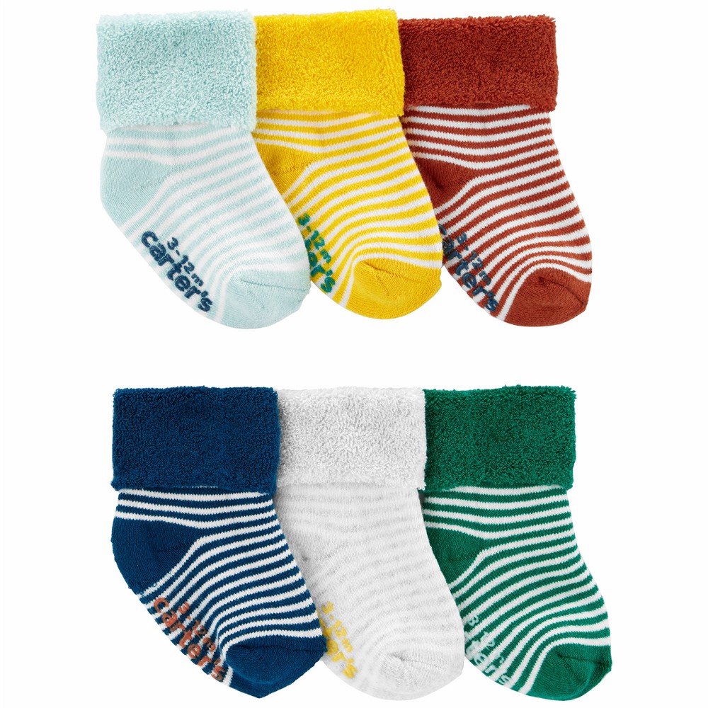 Carter's 6-Pack Foldover Cuff Socks | Baby Boy