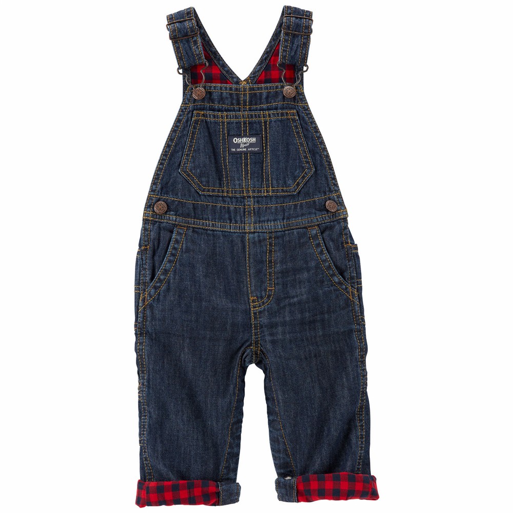 OshKosh B'gosh Buffalo Plaid-Lined Overalls | Baby Boy