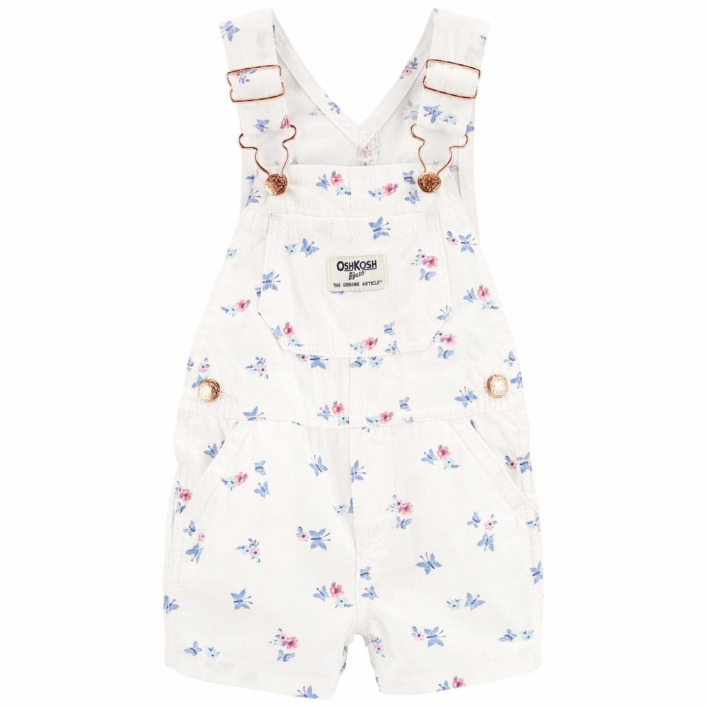 OshKosh B'gosh Butterfly Print Canvas Shortalls | Baby Girl