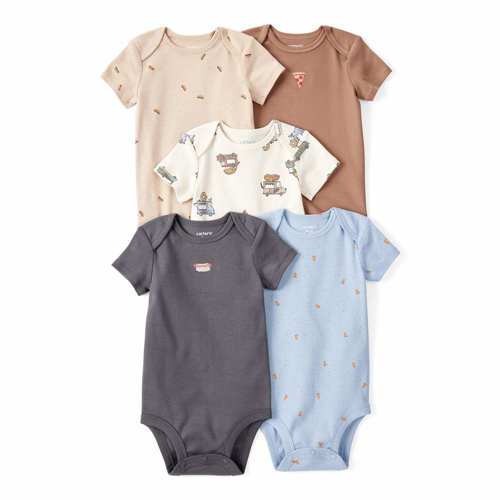 Carter's 5-Pack Print Short Sleeve Bodysuits | Baby Boy