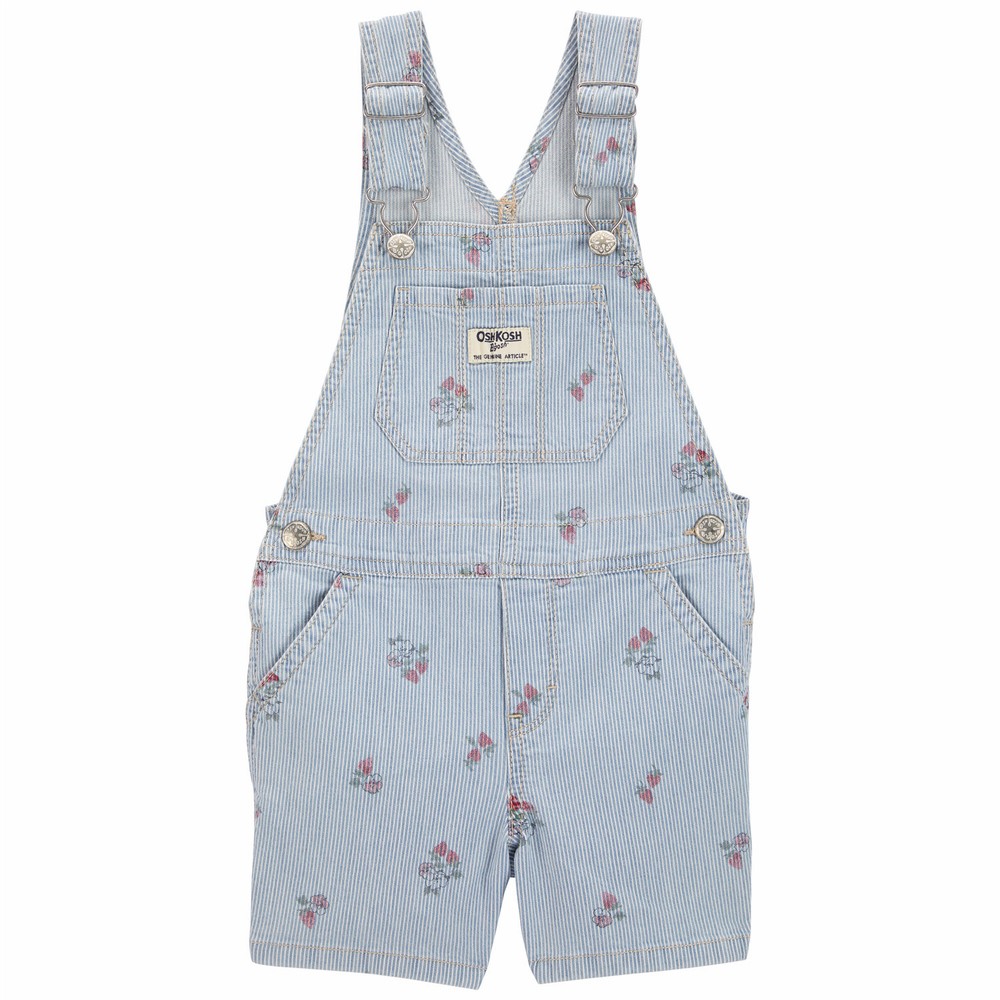 OshKosh B'gosh Strawberry Knit Denim Shortalls | Toddler Girl