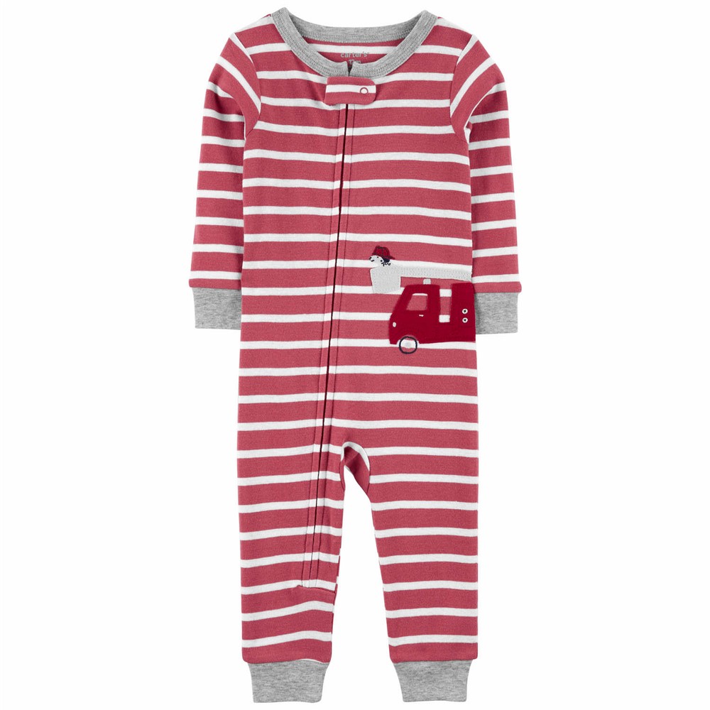 Carter's Firetruck Snug Fit Cotton Footless One Piece PJs | Toddler Boy
