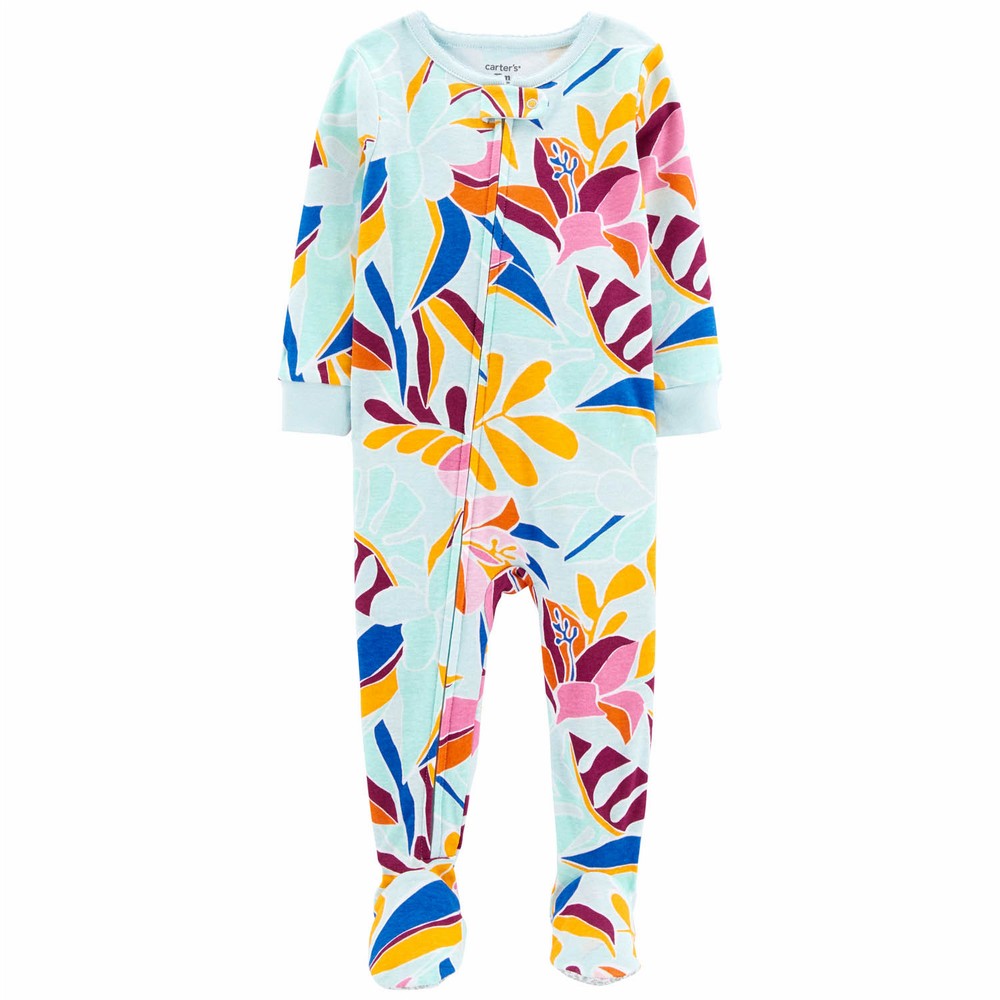 Carter's Floral Snug Fit Cotton Footie One Piece PJs | Toddler Girl