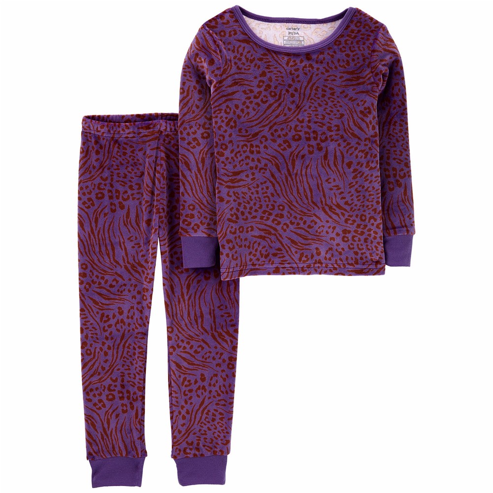 Carter's 2-Piece Leopard Loose Fit Fuzzy PJ's | Toddler Girl