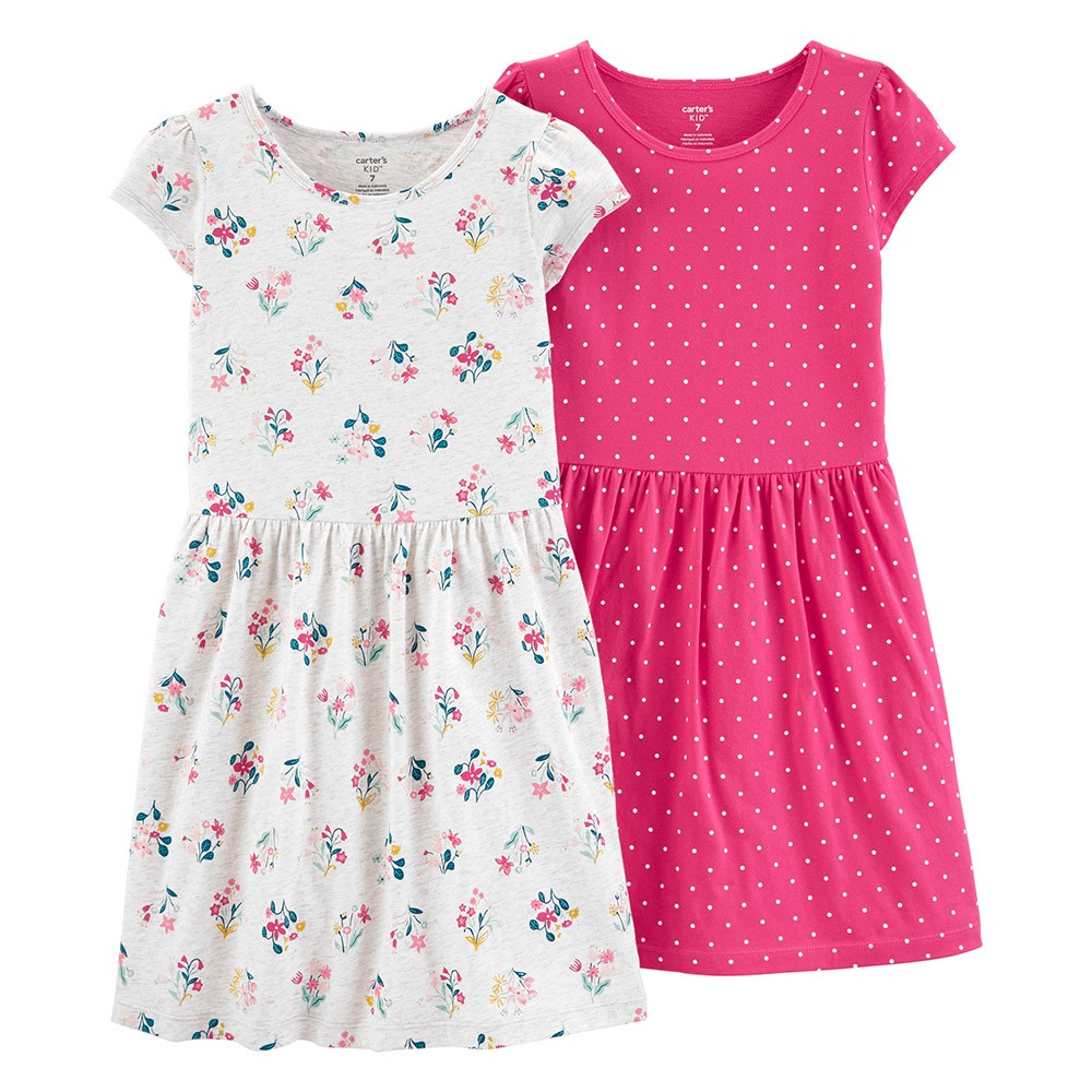 Carter's 2-Pack Floral & Polka Dot Jersey Dress Set | Girl