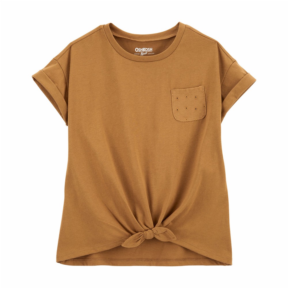 OshKosh B'gosh Eyelet Pocket Tie-Front Top | Girl