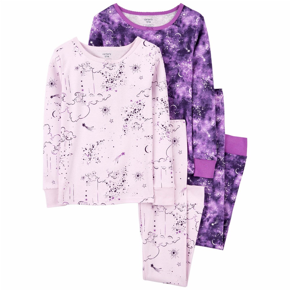 Carter's 4-Piece Space Snug Fit Cotton PJs | Girl