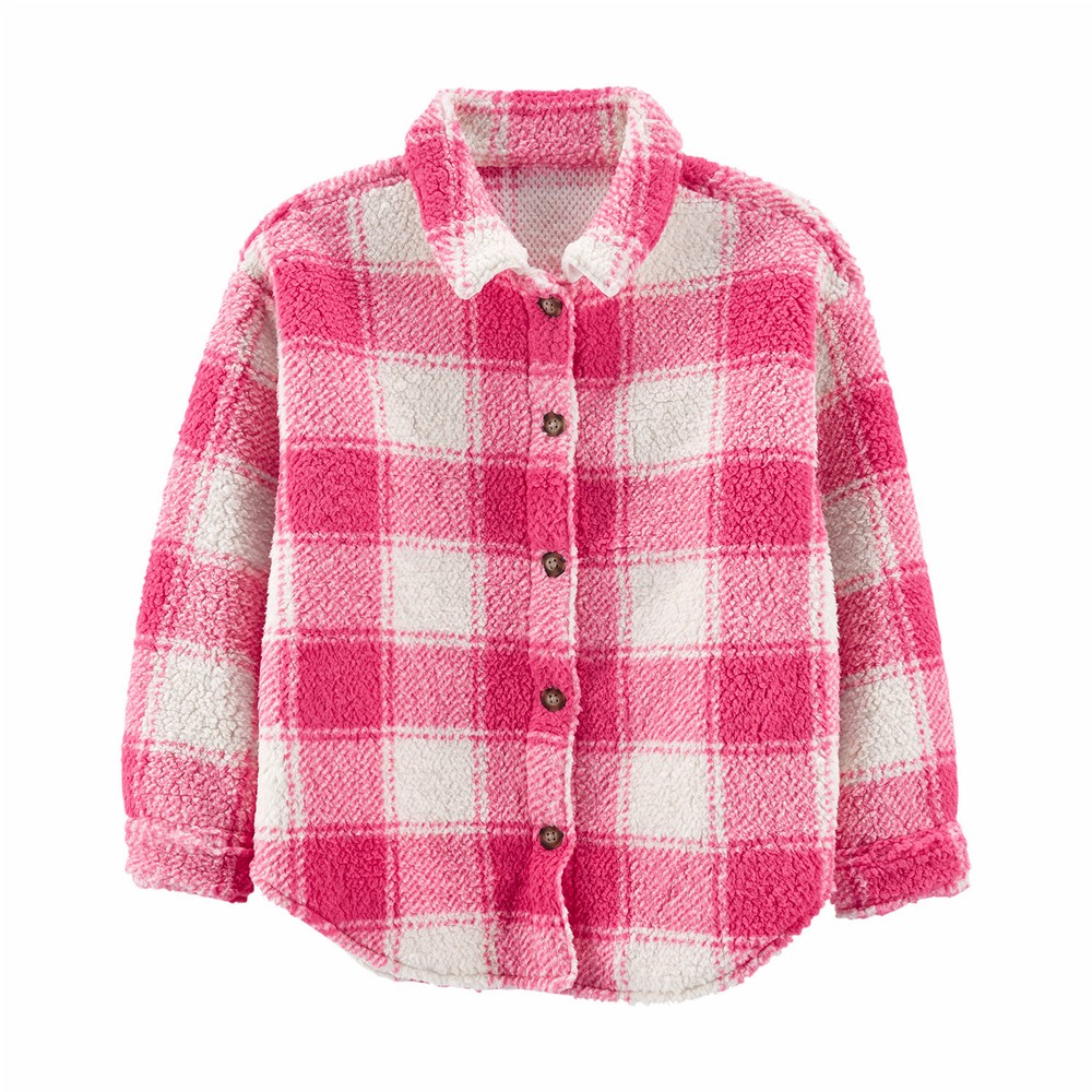Carter's Plaid Button-Front Sherpa Jacket | Girl