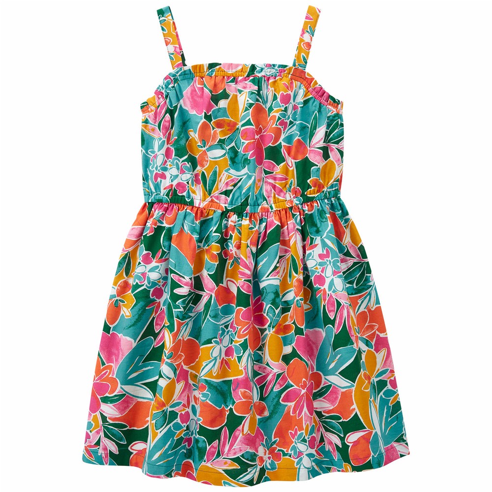 Carter's Tropical Floral Print Ruffle Sun Dress | Girl
