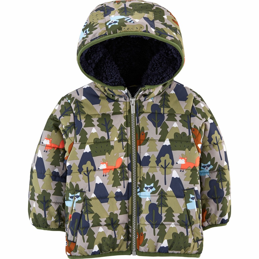 Carter's Printed Puffer Insulated Jacket | Boy