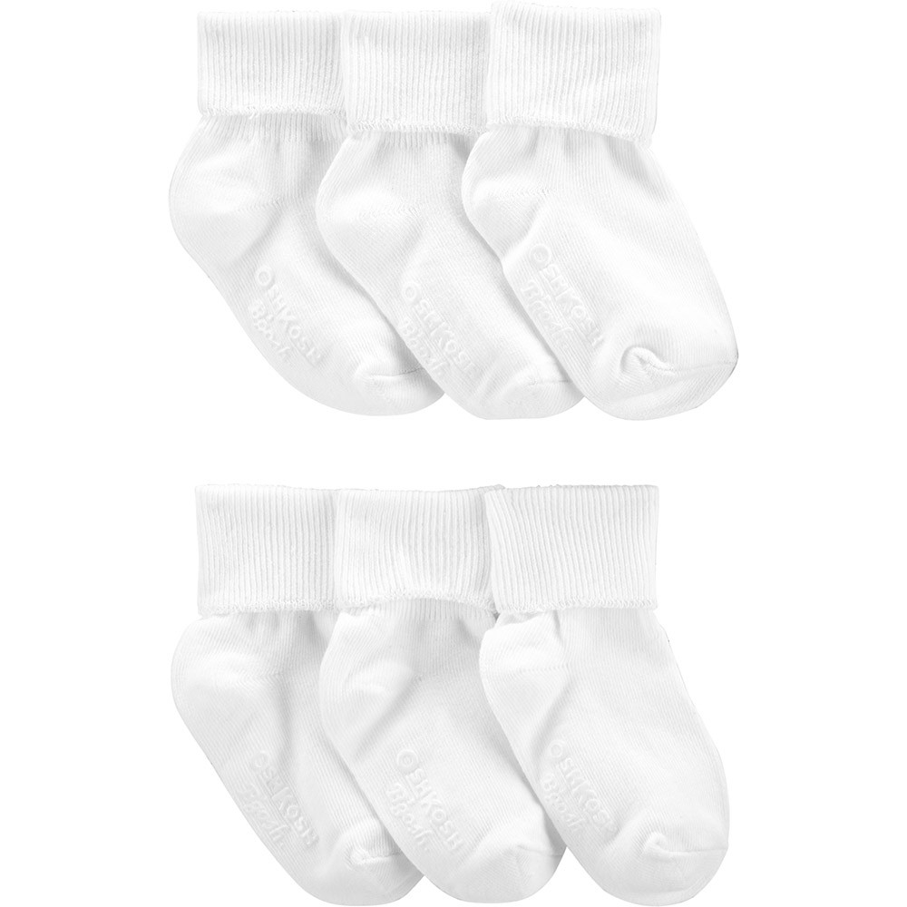 OshKosh B'gosh 6-Pack Roll-Cuff Socks | Girl